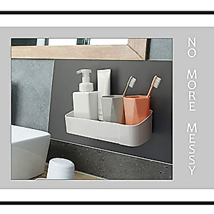 FOBBHOME Adhesive Bathroom Shower Caddy Organizer Bathroom Shelf Drilling Wall Mount Storage Rack Great Shampoo Holder for Bathroom
