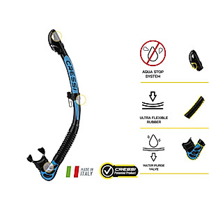 Cressi Alpha Ultra Dry snorkel (black/Silver) (ES258055)