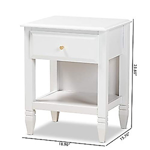 Baxton Studio Nightstands, White/Gold