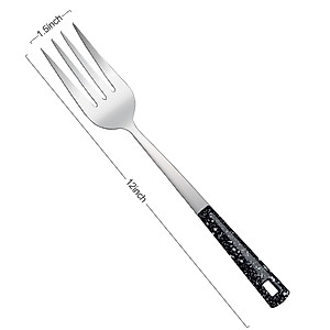 Stainless Steel Large Serving Fork Set,12 inch big serving fork for Banquet, Buffet,Dishwasher Safe