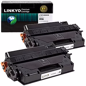 LINKYO Compatible Toner Cartridge Replacement for HP 05X CE505X (Black, High Yield, 2-Pack)