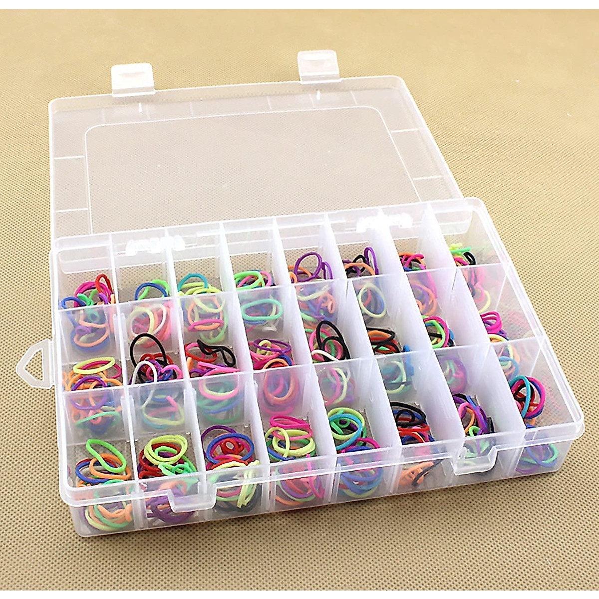 4 Pcs 24 Grids 7.5 Inch x 5.1 Inch Adjustable Small Removable Clear Plastic Jewelry Organizer Divider Storage Box Jewelry Earring Tool Containers (4 Pcs 24 Grid Clear)