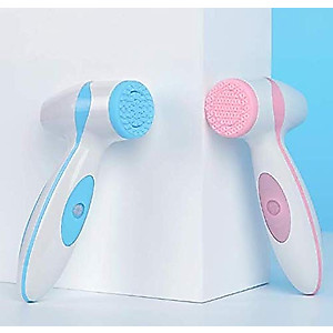 Magentak Electric Facial Cleansing Brush and Spa Massager Rechargeable Heart Motivation with 2 Types of Silicone Heads for Deep Cleansing, Exfoliating and Massaging (Pink)