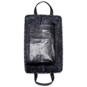 DII Collapsible Waterproof Chevron Laundry Bins, Medium Rectangle, Black/White, 2 Piece