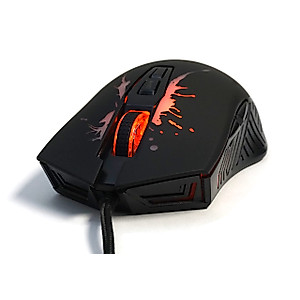 MANHATTAN Wired RGB Gaming Mouse – Long 5 ft Braided USB Cable, 7200 DPI, Ergonomic Gamer Optical Mouse with Light Up LED -for Windows PC and Laptop Computer- Black – 3 Yr Mfg Warranty –190121