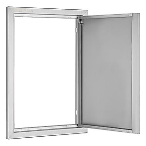 VEVOR BBQ Access Door 17W x 24H Inch, Vertical Single BBQ Door Stainless Steel with Recessed Handle, Outdoor Kitchen Doors for BBQ Island, Grill Station, Outside Cabinet