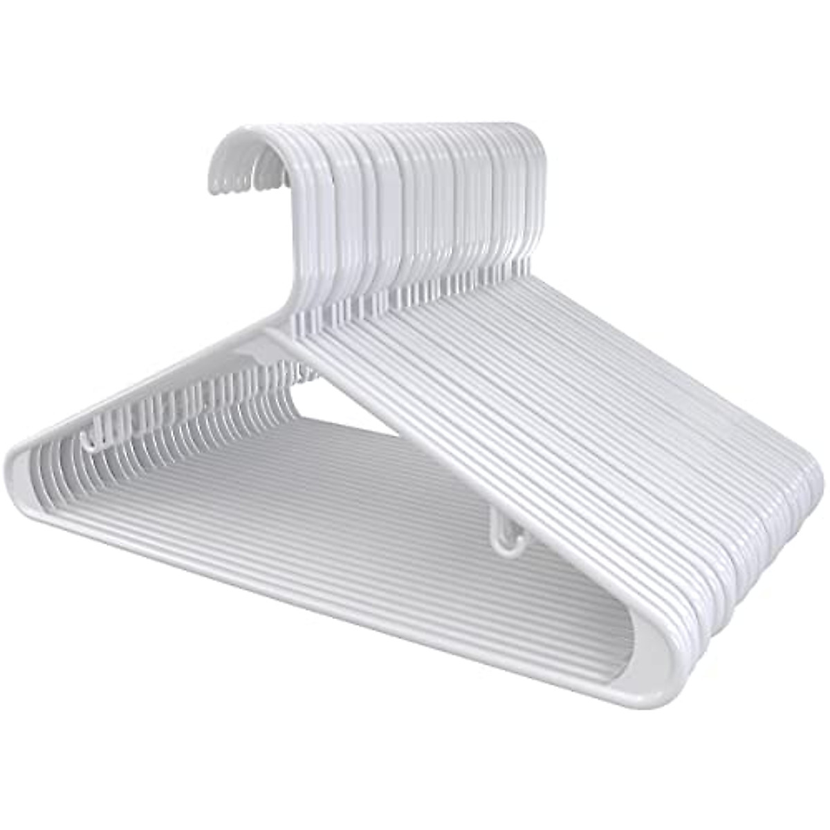 Utopia Home Plastic Hangers - Durable & Space Saving Coat Hanger - Hook Hangers - Heavy Duty Hangers for Coats, Pants, Dress (Pack of 100, White & Black)