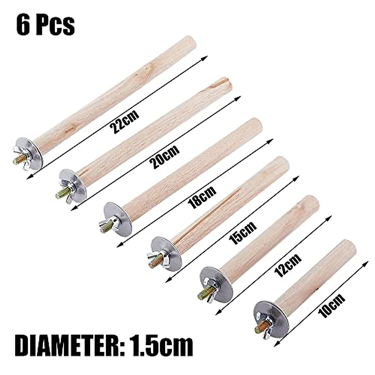 QBDIANGEN 6 Pcs Birdcage Non-Toxic Parrot Stands Parakeet Perch Bird Stands Parrot Grinding Claw Sticks for Bird Roost