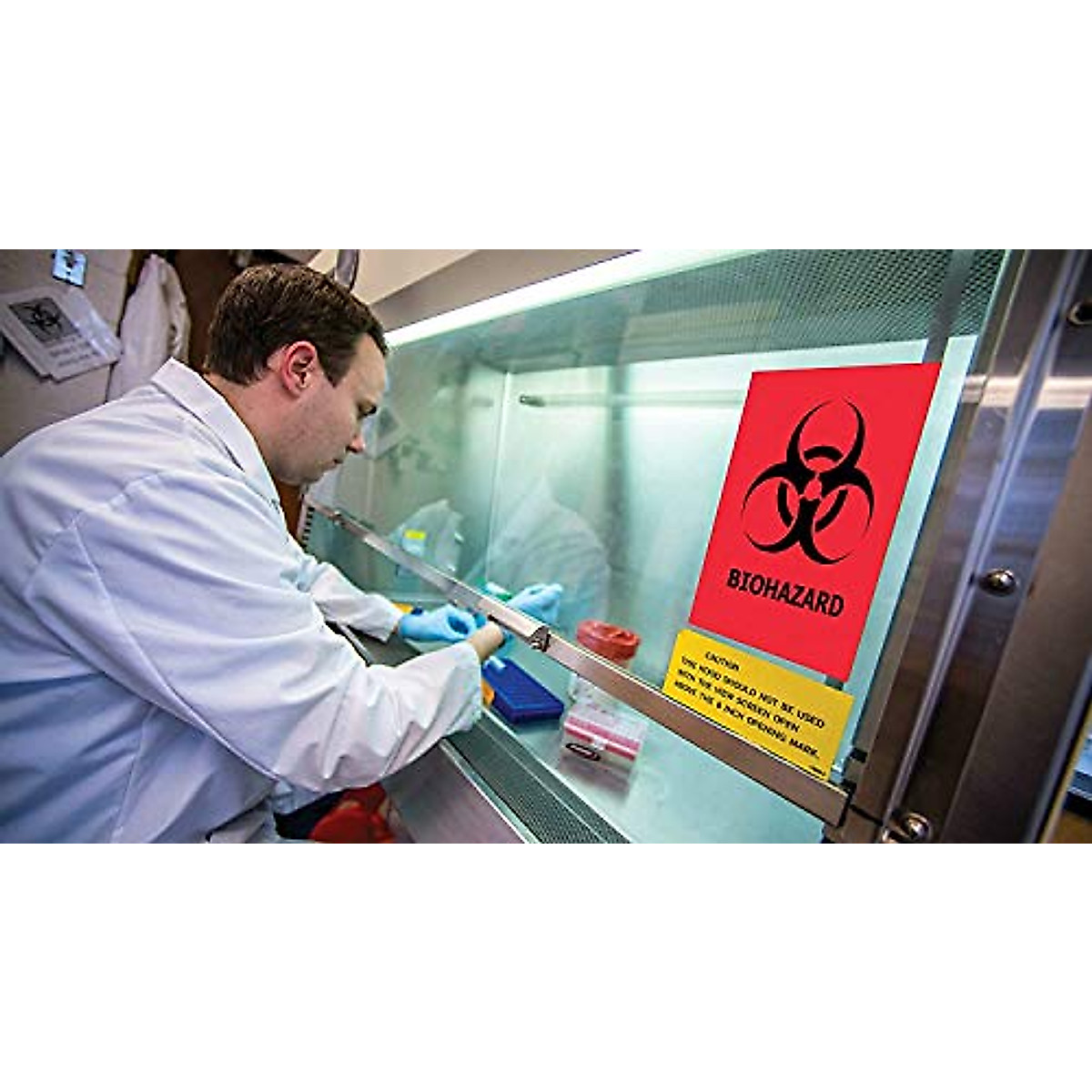 Biohazard Stickers Sign 4" X 4" Waterproof Biohazard Warning Label，Use for Hospitals and Industrial (20/Pack）