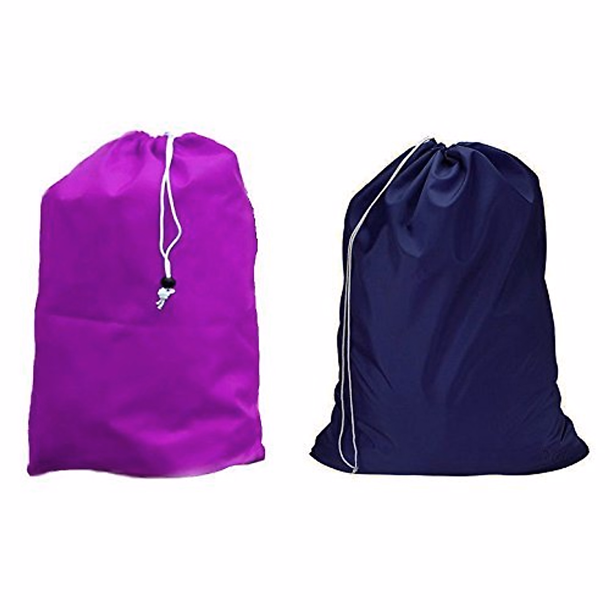 Large 30 X 40 Inch Heavy Duty Nylon Laundry Bag with Drawstring Slip Lock Closure, SET OF 2!!! Assorted Colors and Designs
