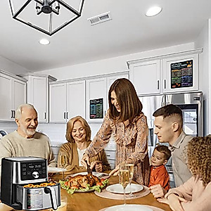 KINLYBO Air Fryer Silicone Pot and Magnetic Cheat Sheet Set for Ninja Foodi Dual, Reusable Silicone Air fryer Liner Baking Tray Basket, Air Fryer Accessories Cook Times