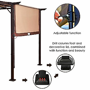 BBQ Gazebo Canopy 12' x 9' Pergola Kit Metal Frame Gazebo &Canopy Cover Patio Furniture Shelter Grill Gazebo Shelter for Patio, Garden