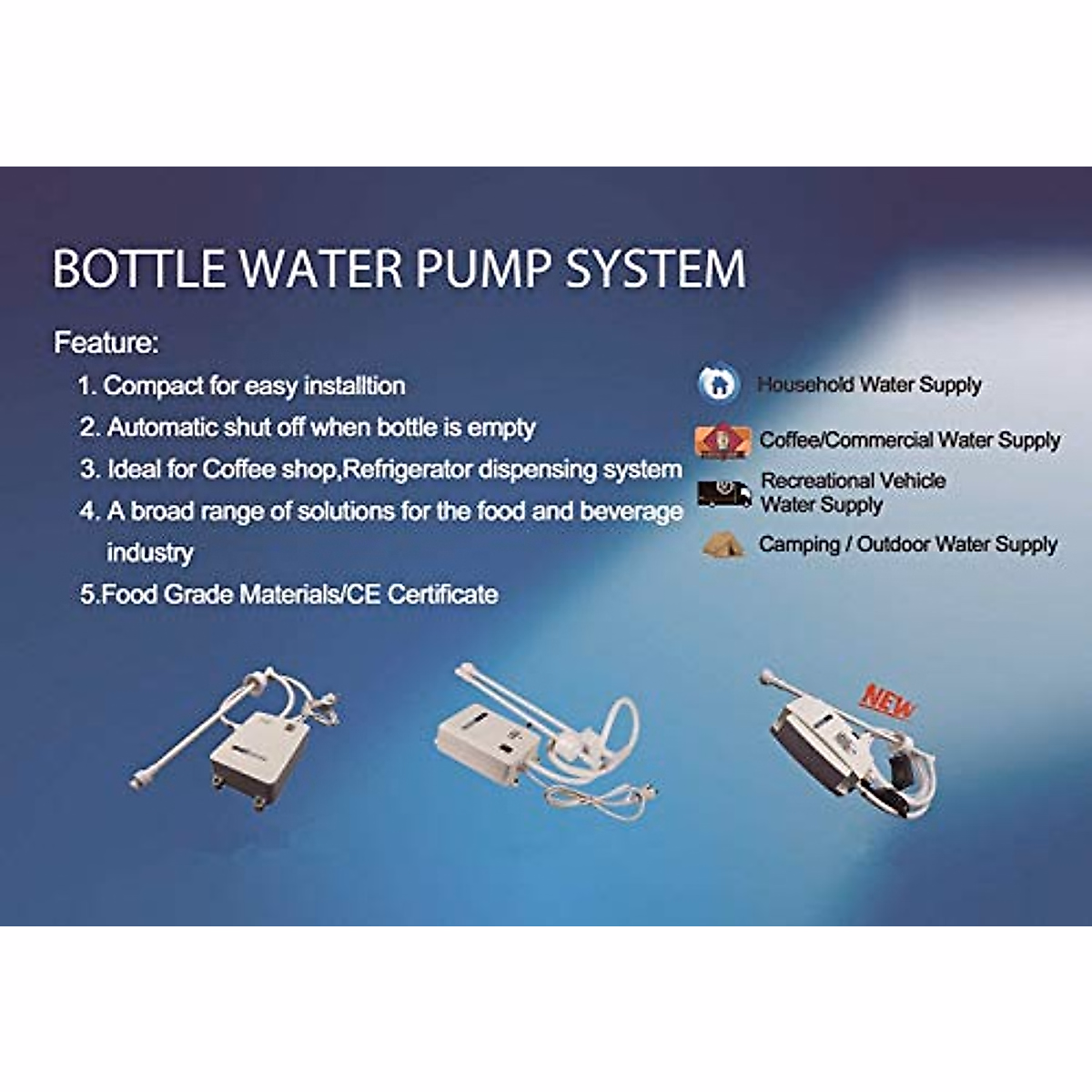 TDRFORCE 5 Gallon Water Jug Dispenser Pump Automatic Bottled Water Dispensing Pump System Machine Drinking Water Pump 5 Gallon Fridge Ice Maker Water Dispenser Pump