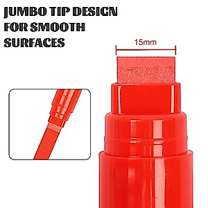 Fubullish 15mm Jumbo Paint Markers, 12 Colors Acrylic Paint Pens for Wood, Canvas, Stone, Rock Painting, Mug, Ceramic, Glass, Metal Surfaces, DIY Crafts Making Art Supplies