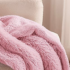 Bedsure Faux Fur Throw Blanket Pink – Fuzzy, Fluffy, and Shaggy Faux Fur, Soft and Thick Sherpa, Tie-dye Decorative Gift, Throw Blankets for Couch, Sofa, Bed, 50x60 Inches, 380 GSM
