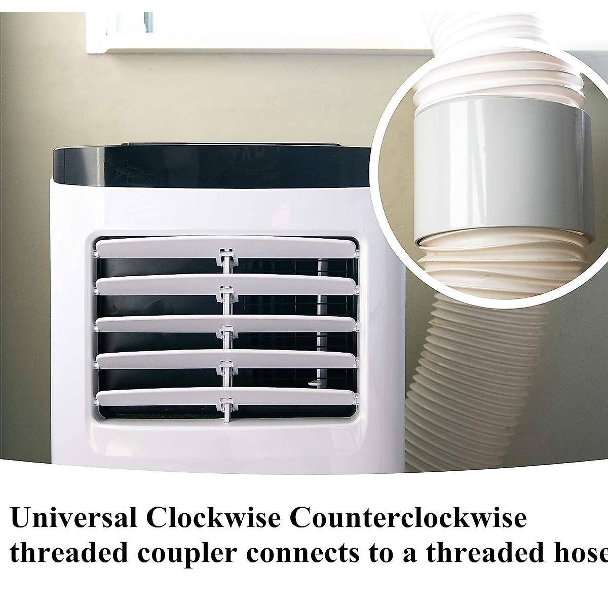 Portable AC Coupler Thread AC 5 inch Air Conditioner Exhaust Hose Coupler/Coupling/Connector, Support Clockwise/Counter-Clockwise Thread, AC Hose Coupler Coupling Extension