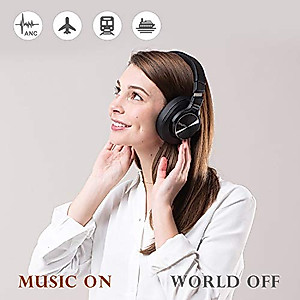 Srhythm NC75 Pro Noise Cancelling Headphones Bluetooth V5.0 Wireless 40Hours Playtime Over Ear Headsets Bundle with Headphone Accessories Pack NC75/NC15 Noise Cancelling Headphone