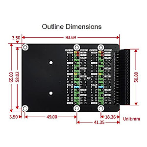Waveshare Pi 400 GPIO Header Adapter, Header Expansion, 2X 40PIN Header, Leaning Version