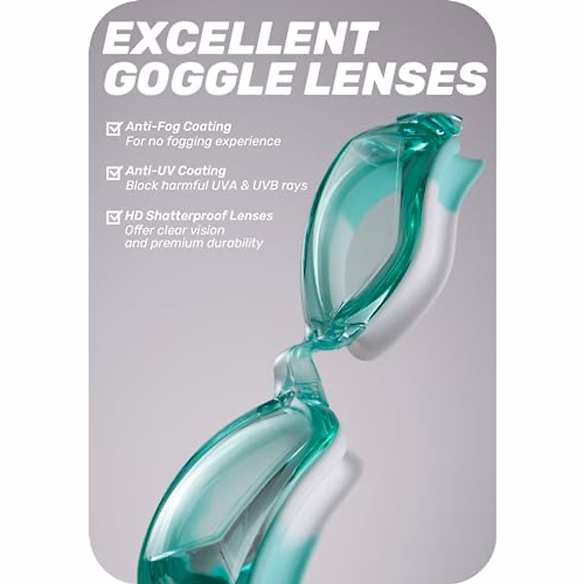 CAPAS Kids Swim Goggles, Pack of 2 Waterproof Anti-Fog Anti-UV Water Pool Swimming Class Goggles for Boys Girls Age 4-12