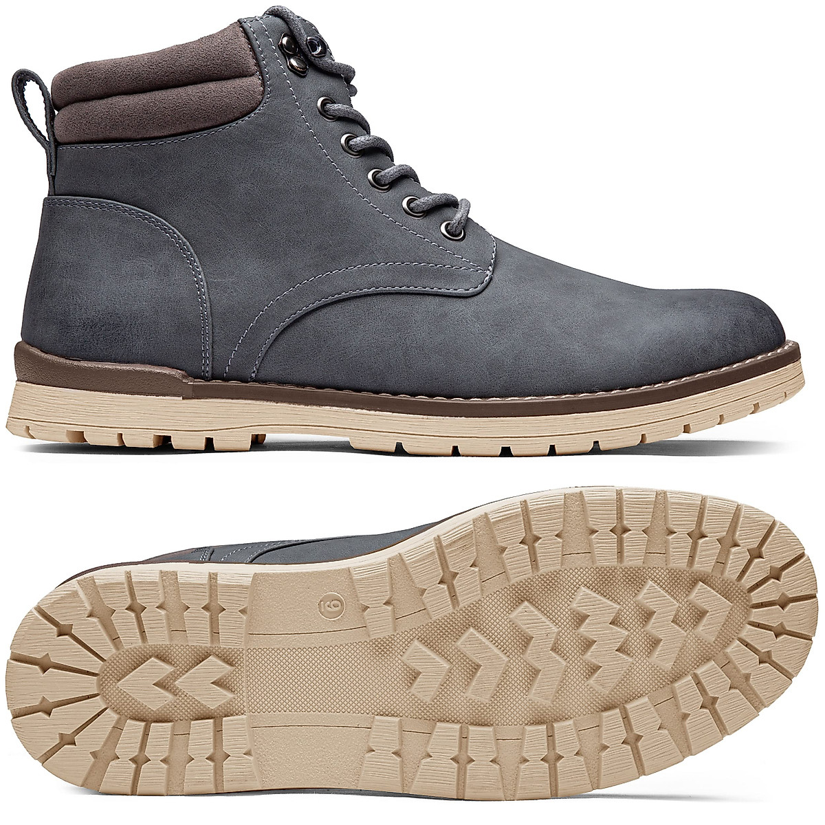 Vostey Men's Hiking Boots Waterproof Casual Chukka Boots for Men(BMY670B Grey 9)