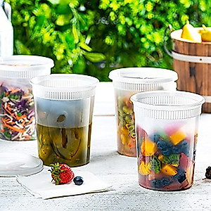 Comfy Package [Case of 120 32 oz. Plastic Deli Containers with Lids - Disposable Food Storage Containers With Airtight Lids, Ideal for Soups, Stews, and Meal Prep