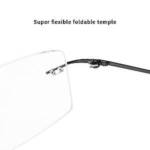 Rimless Frame Bifocal Reading Glasses Flexible Titanium Alloy +3.00 Lightweight Readers Bifocal Glasses