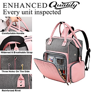 QZLKNIT Knitting Bag Backpack, Yarn Storage Organizer Bag, Yarn Organizer Tote Bag, Crochet Bag with USB Charging Port，Yarn Bag Organizer for Crochet Accessories (Bag Only)