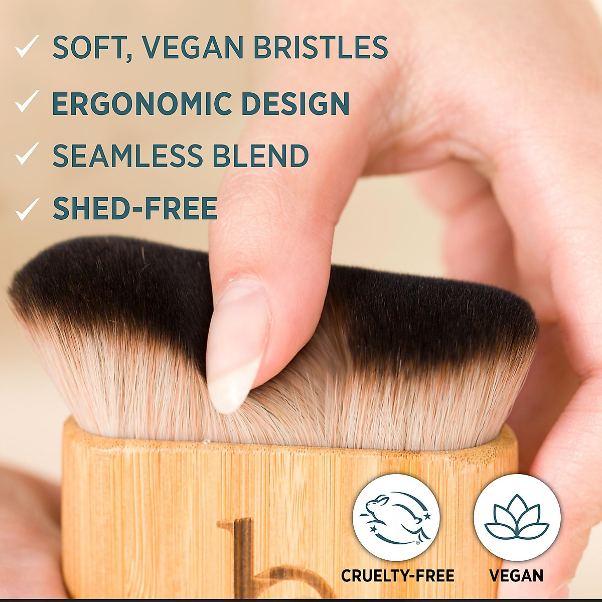 Beauty by Earth Self Tanner Brush - Kabuki Brush for Body, Foundation Brush Makeup Brush for Fake Tan, Sunless Tanner Makeup Brushes, Self Tanning Mitt for Self Tan, Self Tanning Mousse Blending Brush