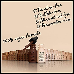 NYX PROFESSIONAL MAKEUP Total Control Pro Drop Foundation, Skin-True Buildable Coverage - Nude