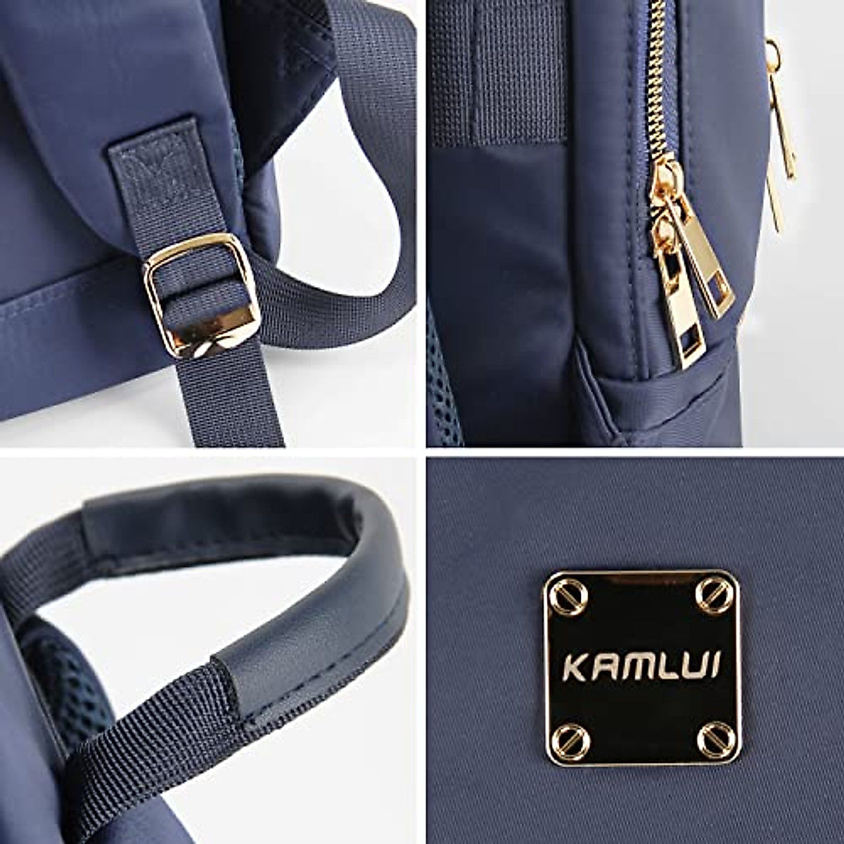 Kamlui 15.6-Inch Laptop Backpack for Women Nylon Waterproof Work Laptop Bag Stylish Teacher Backpack Business Computer Bags College Laptop Bookbag, Blue