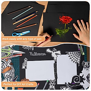 120 Sheets Black Cardstock 8.5 x 11" Thick Paper, 250gsm/92lb Heavy Card Stock Construction Paper, Premium Printer Paper for DIY Crafts, Card Making, Scrapbook Supplies, Invitations, Menus, Postcards