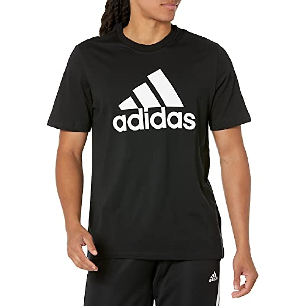 adidas Men's Essentials Big Logo Tee, Black/White, 3X-Large