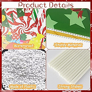 Candy Christmas Decorations Outdoor Yard Signs - 6Pcs Plastic Peppermint Lollipop Candy Signs with Stakes for Winter Holiday Christmas Outside Yard Pathway Lawn Decor Supplies