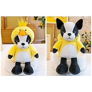 CASAGOOD 13 Inch French Bulldog Stuffed Animal Cosplay as Yellow Duck Plush Toys Soft Bull Dog Toy in Duck Costume, Great Bulldog Plushies Toys Stuffed Animals for Kids