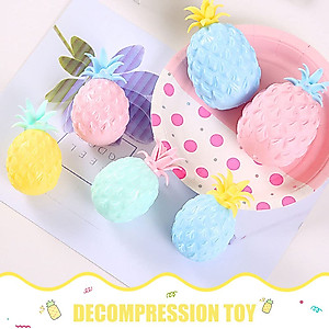 4 Pcs Pineapple Stress Ball, Toys Ball for Pressure Release Party Gifts (Random Color)