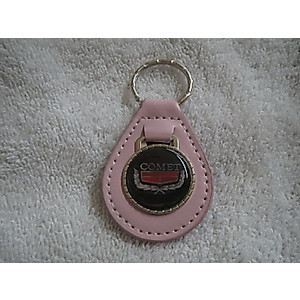 1962-1977 VINTAGE COMET LOGO LEATHER KEYCHAIN - PINK