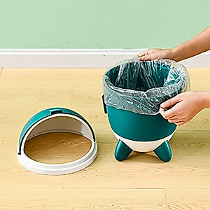 Beerty Trash Can - Creative Rocket Trash Can Household Rubbish Bin Plastic Storage Bins for Kitchen Bathroom Living Room Office Grey, approx.23.5x37cm9.25x14.57in