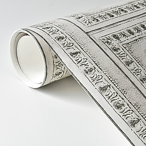 Brewster BHF2769 Cream Vintage Tin Peel & Stick Backsplash, Metallic