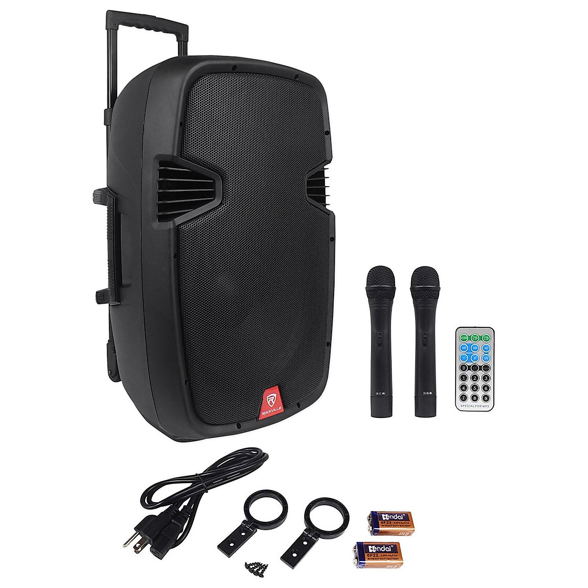 RockvilIe 15" Portable YouTube Karaoke Machine/System w/ 2 Mics See Description!