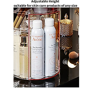 Cq acrylic 360 Degree Rotating Makeup Organizer for Bathroom,4 Tier Adjustable Cosmetic Storage Cases and Make Up Holder Display Cases,Clear