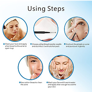 Pimple Popper Tool Kit 11 Pcs, Ybaoo Blackhead Remover Pimple Extractor Tools with Metal Case for Quick and Easy Removal of Blackheads,Pimples,Whiteheads,Zit Popper,Forehead,Facial and Nose (Black)