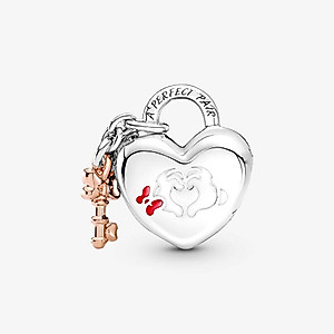Meteor Crush Mouse Love Dangle Charm 925 Sterling Silver Bead for Pandora Bracelets