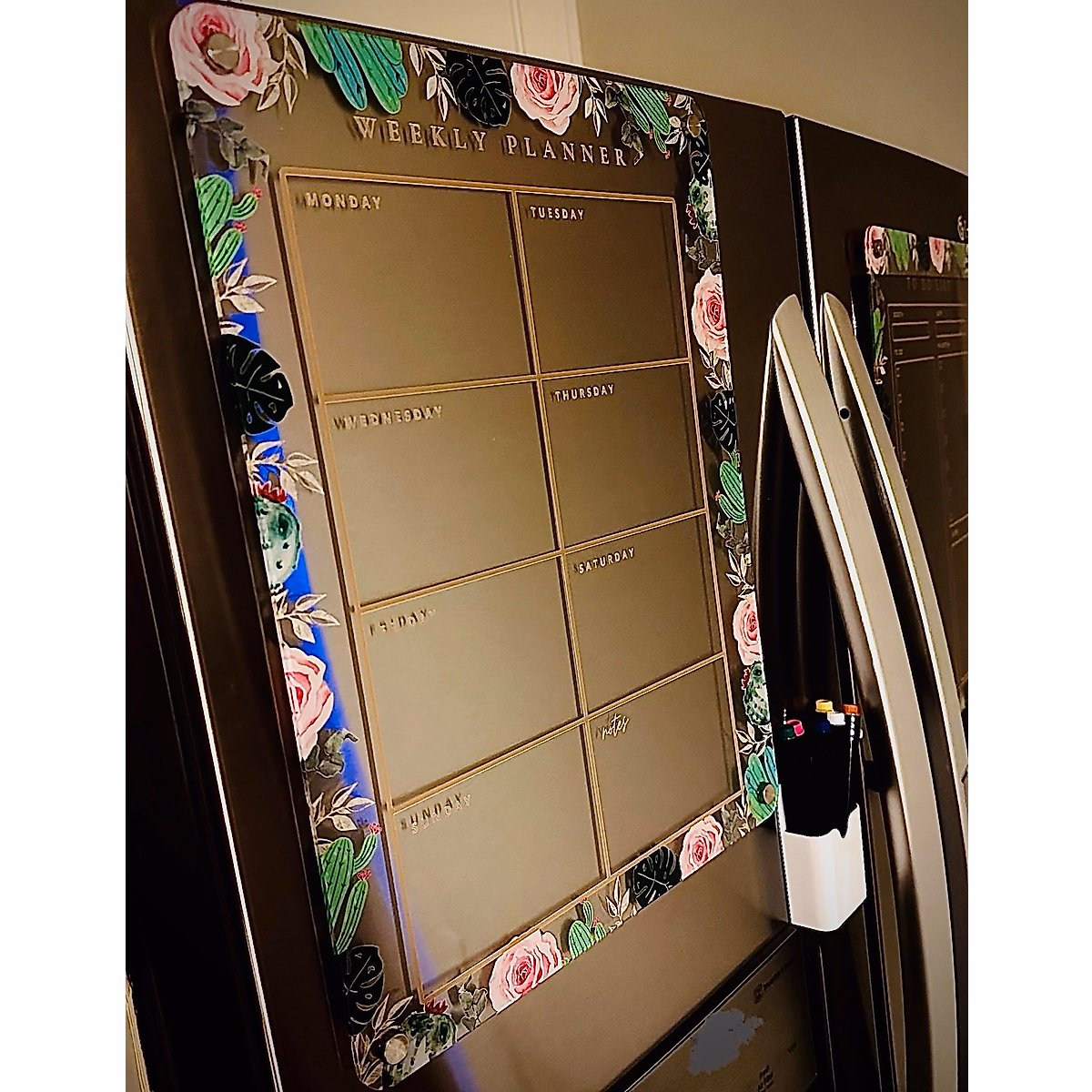 Magnetic Calendar for Refrigerator Boho, Fridge calendar magnet, Refrigerator calendar, Clear calendar for fridge