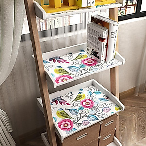 HotDecor 24"x118" Bird Boho Floral Wallpaper Flower Wallpaper Peel and Stick Floral Contact Paper Adhesive Stick on Botanical Wall Paper for Walls Cabinets Drawer Bedroom Shelves Decorative