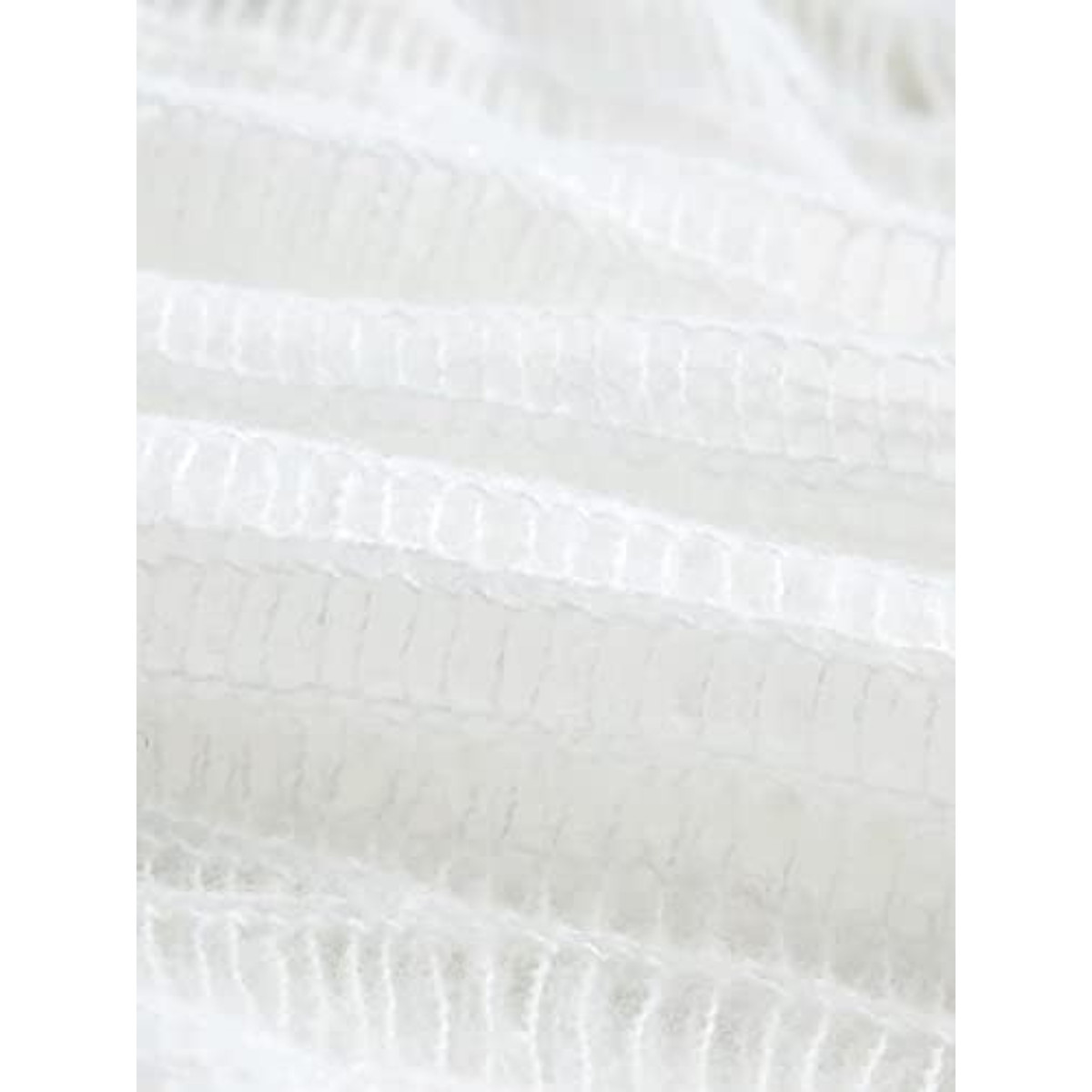 Verdusa Women's Hollow Out Sheer Long Sleeve Sweater Knit Crop Pullover Top White L