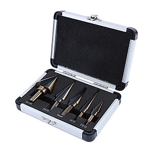 5 Pcs Step Drill Bits Set, Multiple Hole 50 High Steel Sizes Step Drill Bit Tool Set W/Aluminum Case
