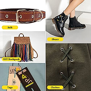 POUPHY Hole Punch Tool, Eyelet Hole Puncher Kits with 3/16 inch 200 Pcs Gold & Silver Metal Grommets for Leather Fabric Belt Clothes Card Paper Canvas Decorative Repair