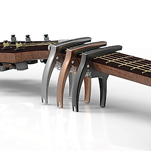 Guitar Capo,TANMUS 3in1 Zinc Metal Capo for Acoustic and Electric Guitars (with Pick Holder and 4Picks),Ukulele,Mandolin,Banjo,Guitar Accessories