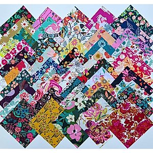 Art Gallery Fabrics, 5" Squares, 50 Piece, Charm Pack, Precut Fabric Quilting Cotton Squares, SQ5-AG50