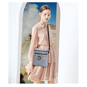 MKF Crossbody Bag for Women – PU Leather Triple Zip Messenger Handbag – Crossover Purse Pocketbook, Shoulder Strap Red